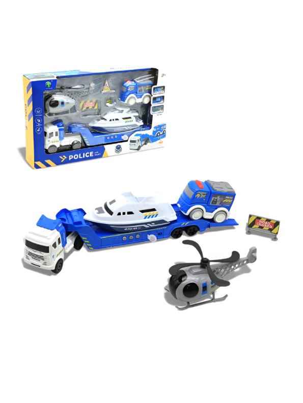 3-in-1 Fire Rescue Transporter Toy Set – Fire Truck, Boat & Helicopter ...