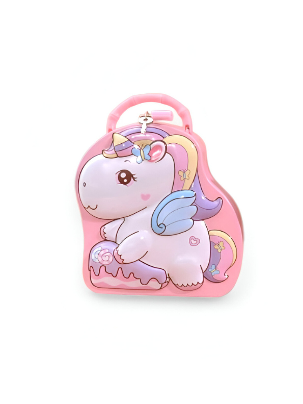 3D Unicorn Piggy Bank - Metal Money Box with Lock & Key, Secure Savings ...