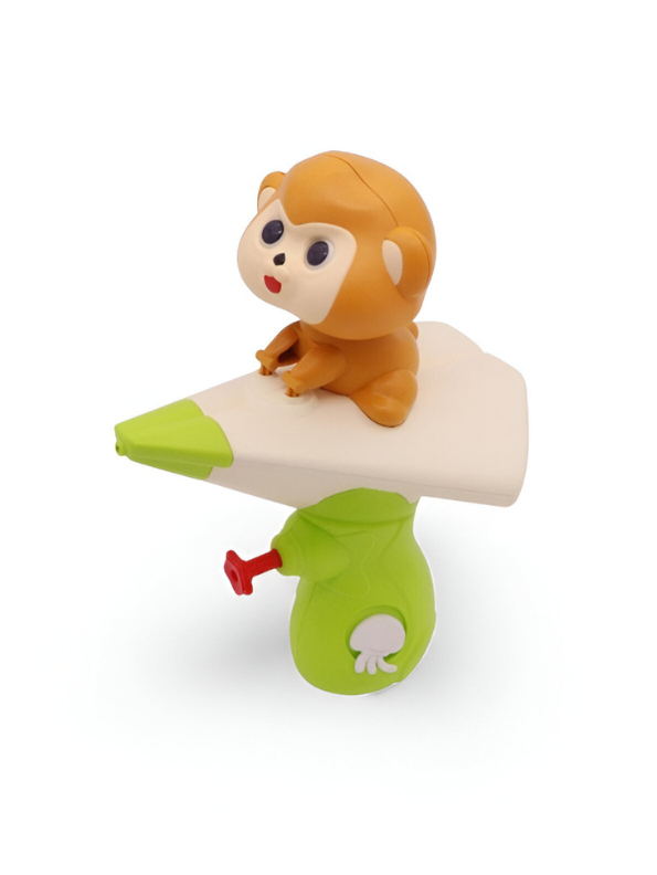 Cute Monkey Water Gun Toy - Baby Monkey Rider Pichkari Blaster for Kids ...