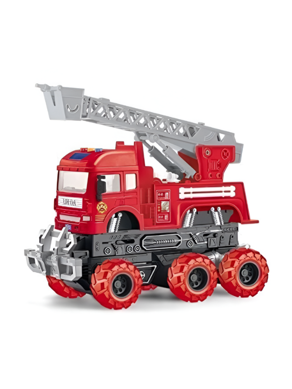 Fire Truck Deformation Toy – 6 Wheels Transforming Rescue Vehicle for ...