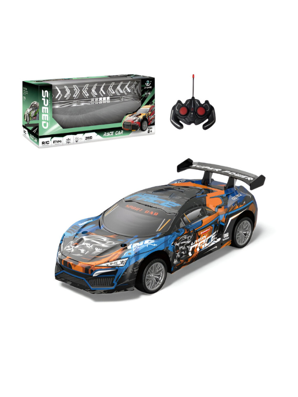 High-Speed Race Car - 2WD Remote Control Race Car with LED Lights 1:16 ...