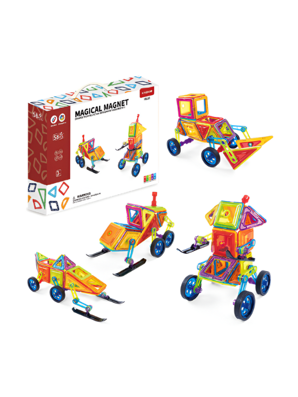 Magical Magnet – 58 PCS Magnetic Building Set - Educational STEM Toy ...