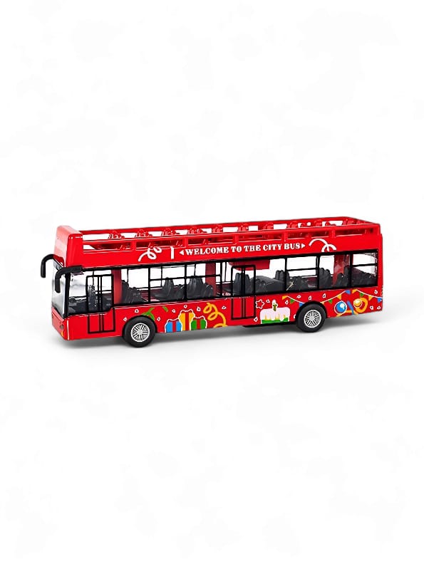 Bus Model Pull Back Vehicle City Bus Toy - Red NX15513 – Toyloft